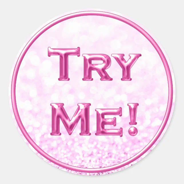 Try Me Glitter Sparkl Pink Tester Sample Container Classic Round ...