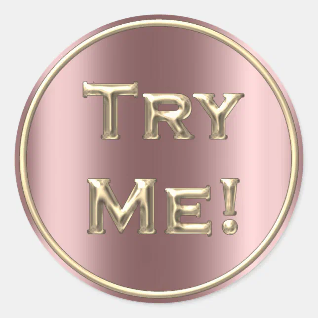 Try Me Rose Gold Blush Tester Sample Container Classic Round Sticker ...