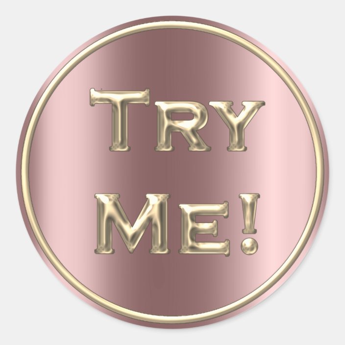 Try Me Rose Gold Blush Tester Sample Container Classic Round Sticker ...