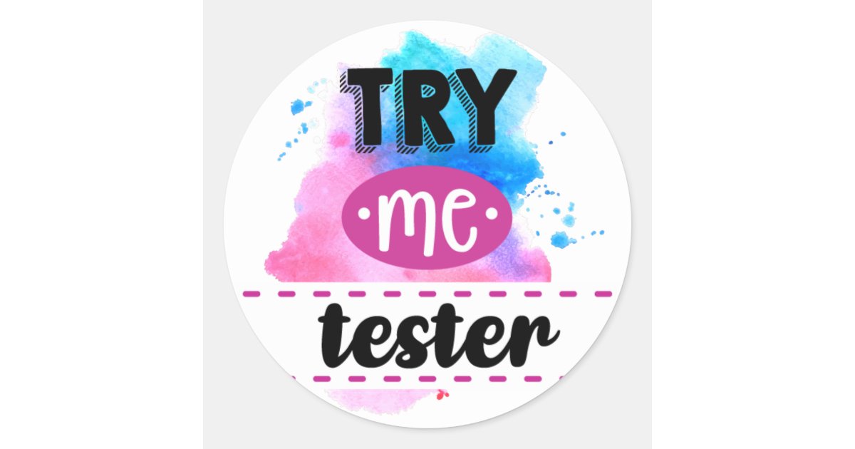 Try Me tester label | Zazzle