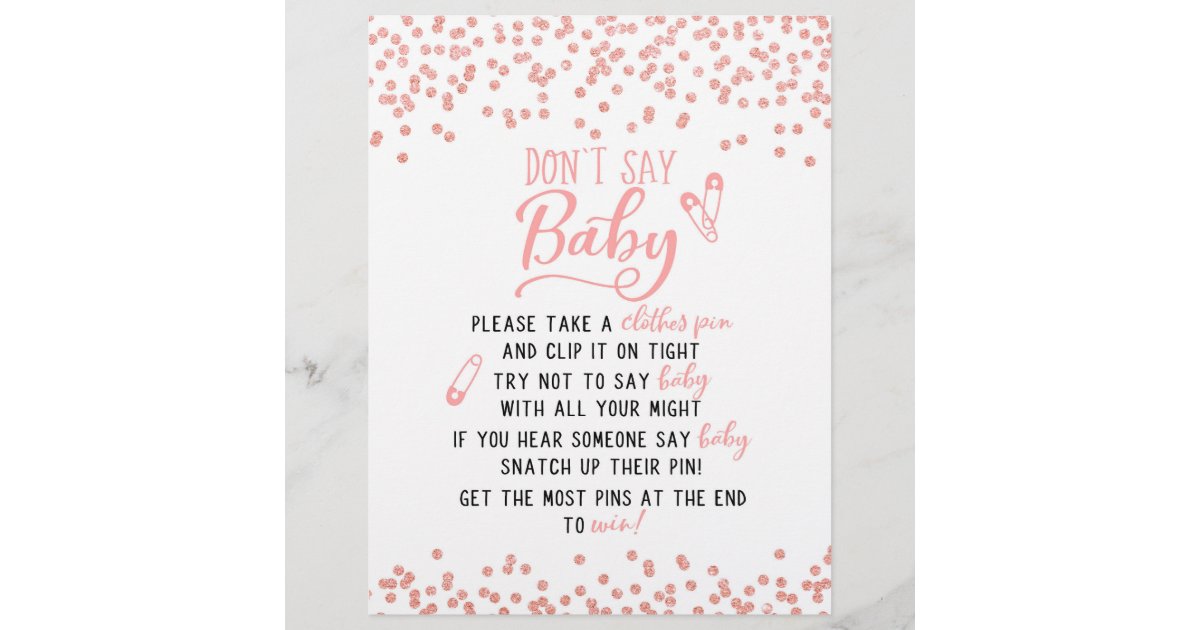 Try Not To Say Baby / Don't Say Baby Game Sign | Zazzle