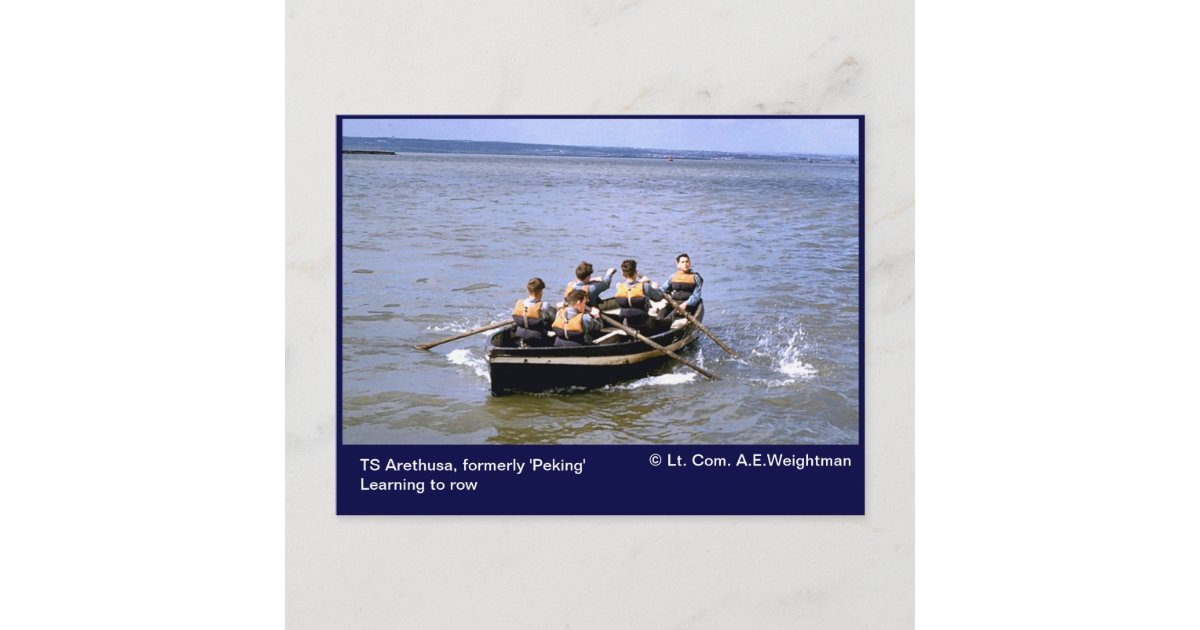 TS Arethusa,learning to row Postcard | Zazzle