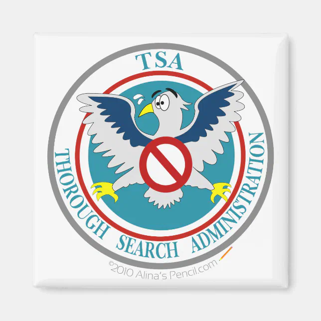 TSA Funny Logo with Cartoon Eagle Magnet | Zazzle