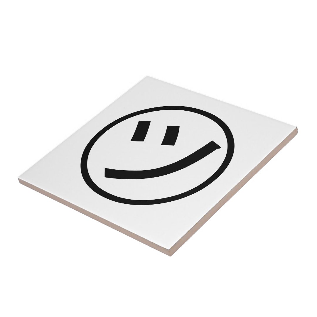 ㋡ Tsu Kana Katakana Smiling Emoji / Emoticon Ceramic Tile | Zazzle
