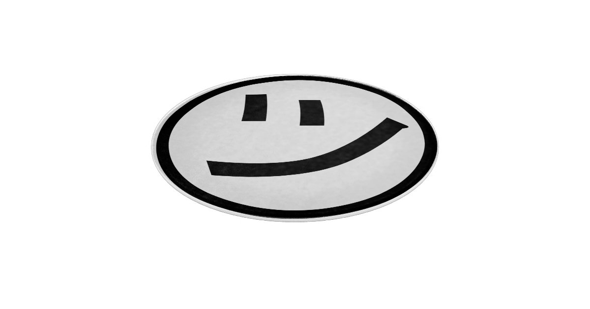 ㋡ Tsu Kana Katakana Smiling Emoji / Emoticon Cutting Board | Zazzle