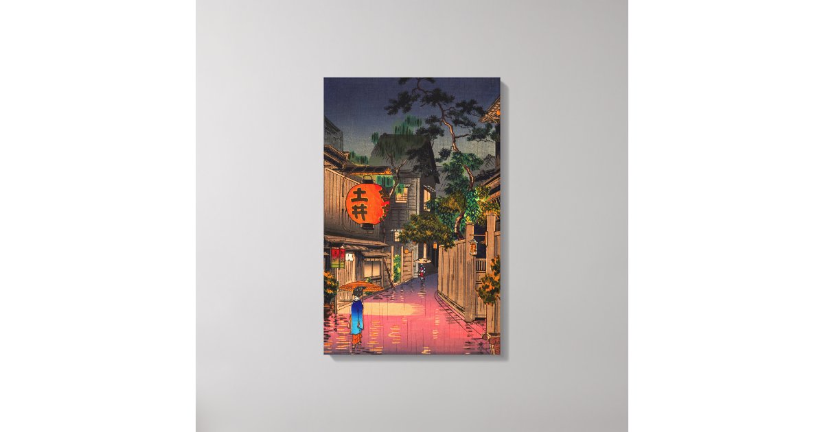 Tsuchiya Koitsu - Evening at Ushigome Canvas Print | Zazzle