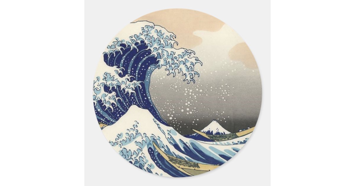 Tsunami Classic Round Sticker | Zazzle
