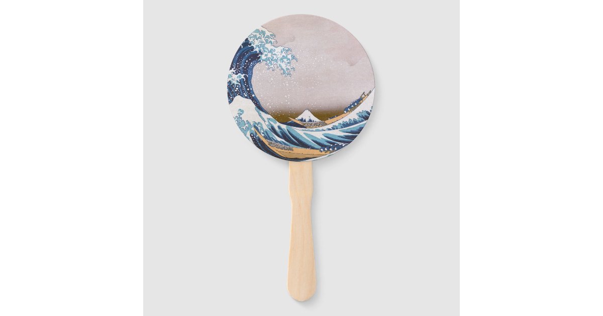 Tsunami Great Wave off Kanagawa Japan by Hokusai Hand Fan | Zazzle