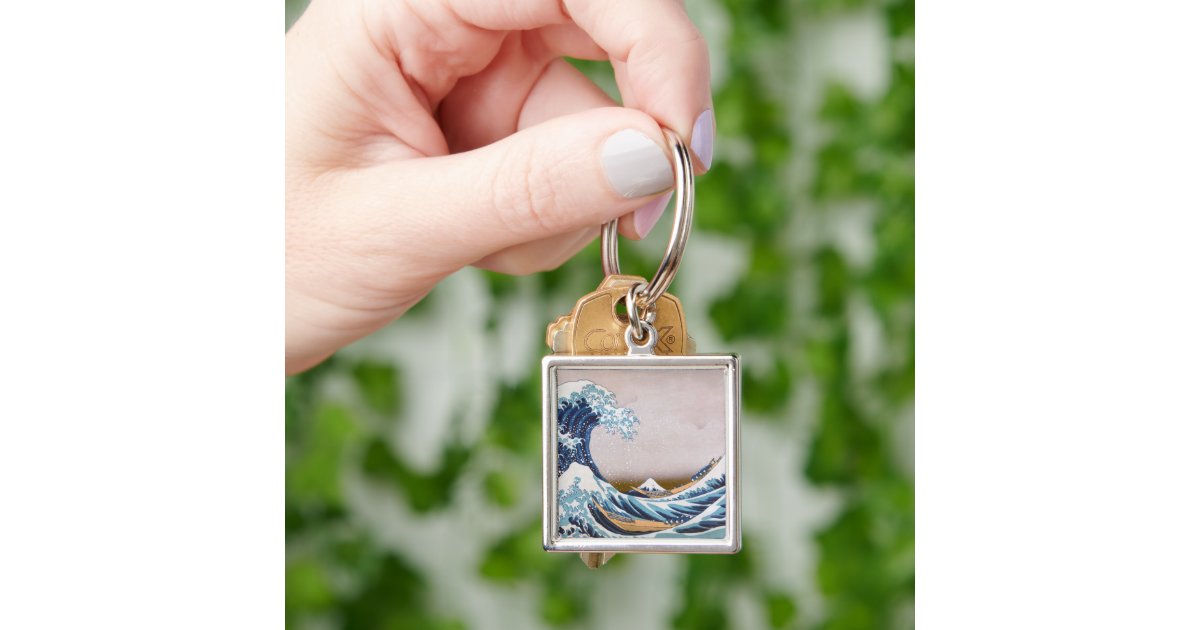 Tsunami Great Wave off Kanagawa Japan by Hokusai Keychain | Zazzle