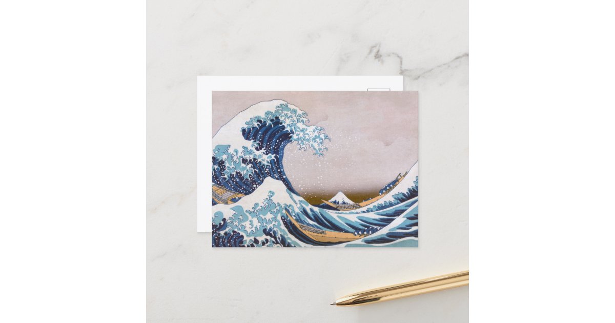 Tsunami Great Wave off Kanagawa Japan by Hokusai Postcard | Zazzle