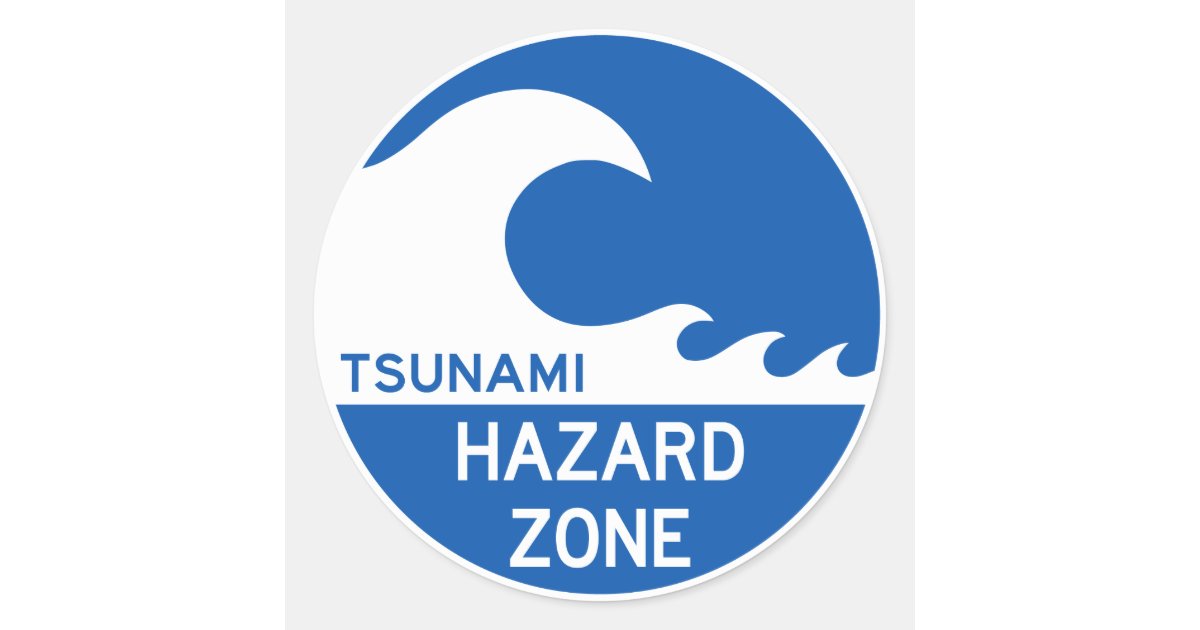 Tsunami Zone Classic Round Sticker | Zazzle