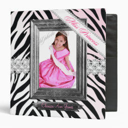TT-Miss Princess Beauty Pageant Binder Zebra | Zazzle