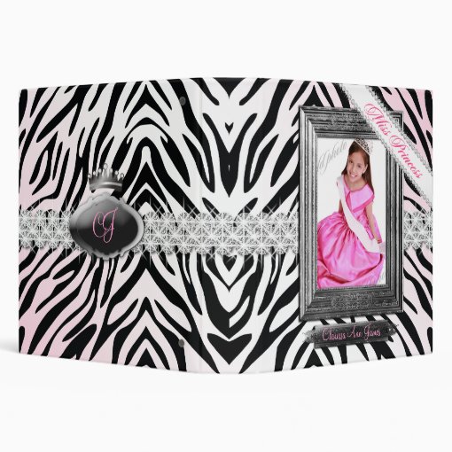 TT-Miss Princess Beauty Pageant Binder Zebra | Zazzle