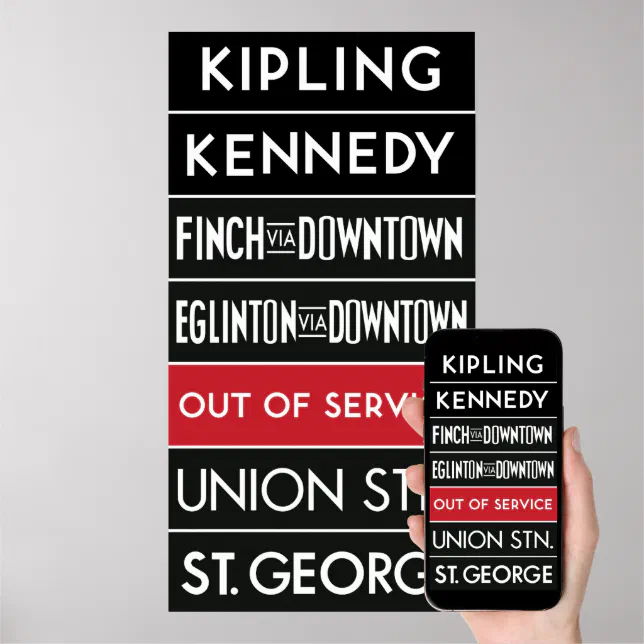 TTC Subway Destination Sign v2 | Zazzle