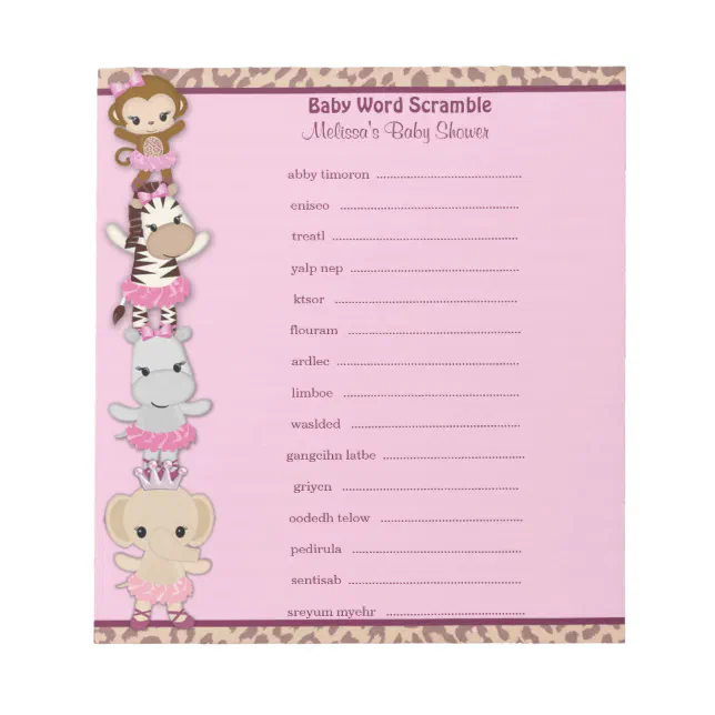 Tu Tu Cute Ballerina Word Scramble TTC 40-pages Notepad | Zazzle