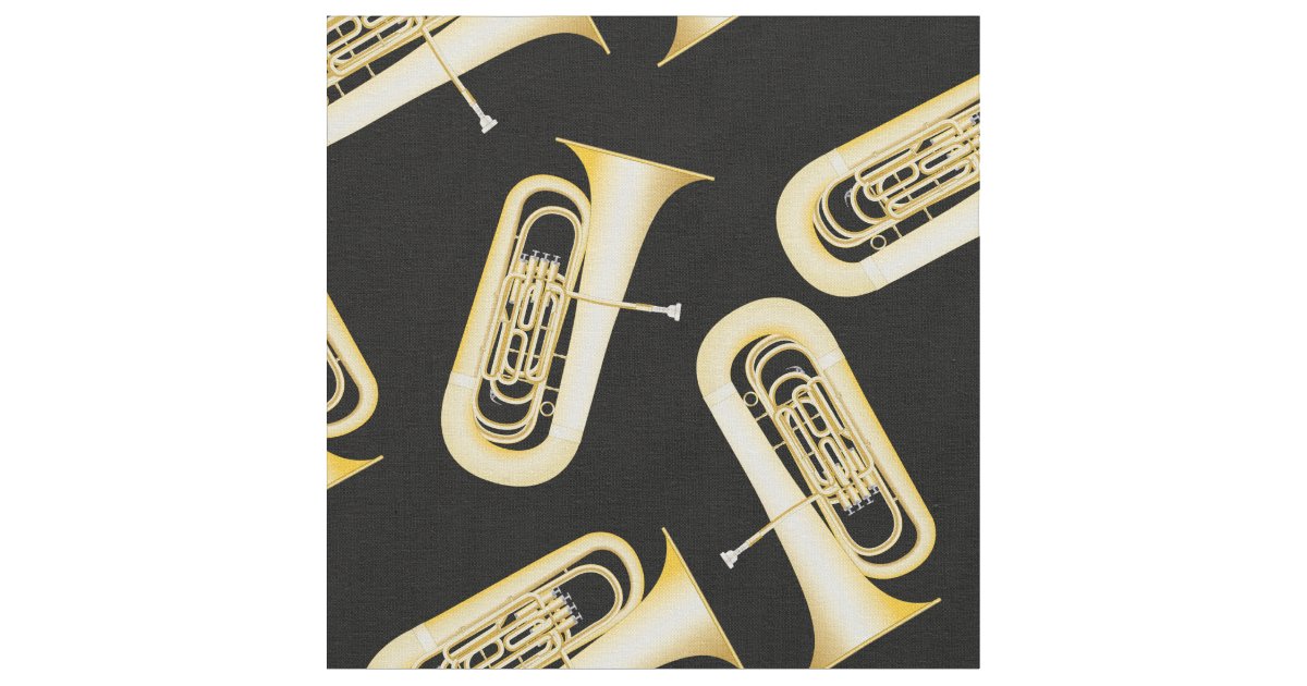Tuba Band Music Musician Room Decor Fabric | Zazzle