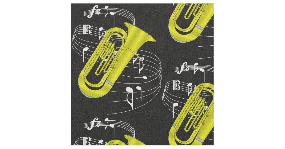 Tuba Fabric- Dark Fabric | Zazzle
