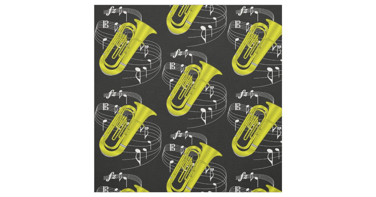 Tuba Fabric- Dark Fabric | Zazzle
