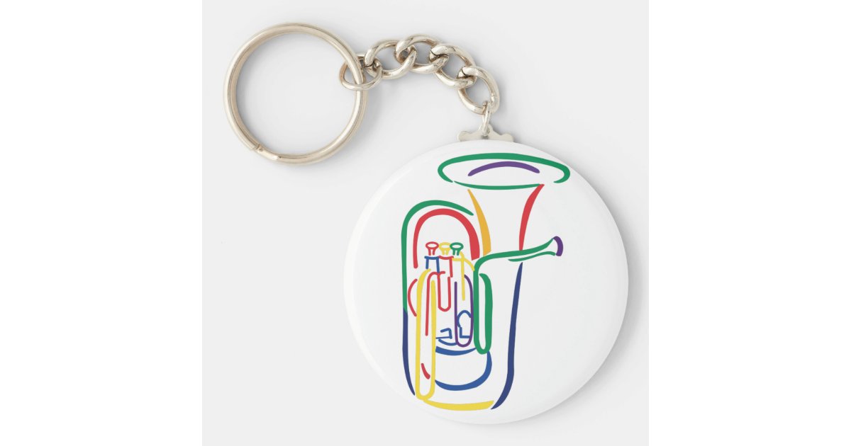 Tuba Outline Keychain | Zazzle.com