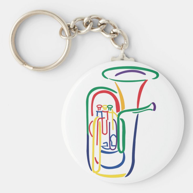 Tuba Outline Keychain | Zazzle