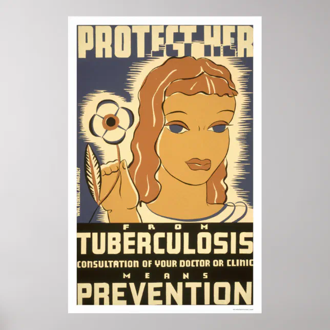 Tuberculosis Prevention 1938 WPA Poster | Zazzle