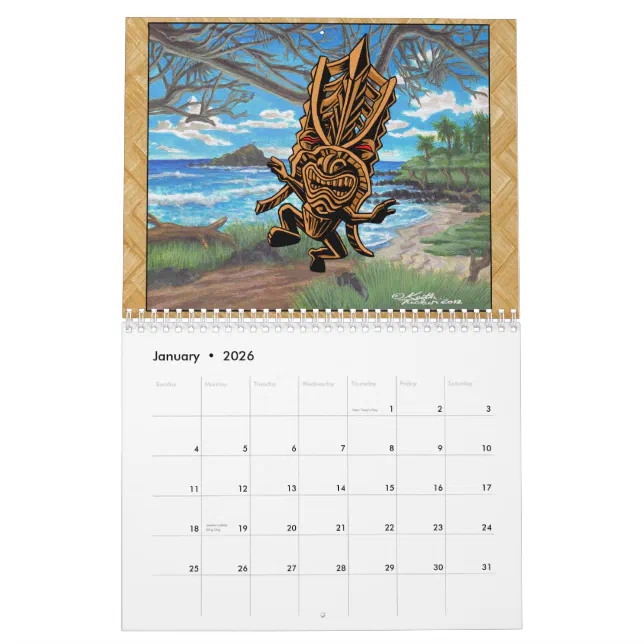 Tucker's Tiki Calendar | Zazzle