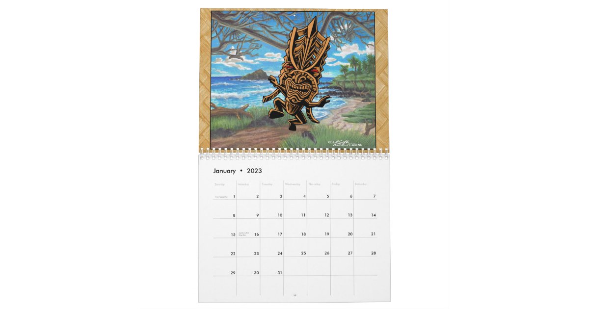 Tucker's Tiki Calendar | Zazzle