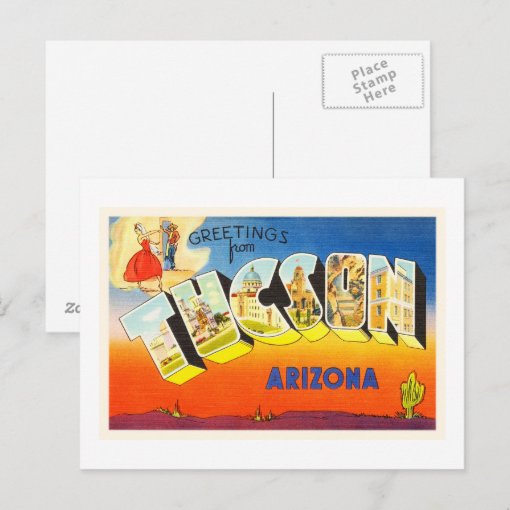 Tucson Arizona AZ Old Vintage Travel Souvenir Postcard | Zazzle