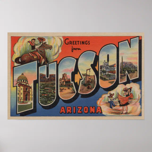 Tucson, Arizona - Large Letter Scenes Poster | Zazzle