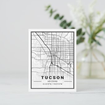 Tucson Arizona USA Travel City Map Postcard | Zazzle