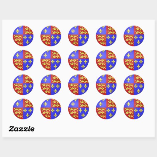 TUDOR COAT OF ARMS KING HENRY VIII. CLASSIC ROUND STICKER | Zazzle