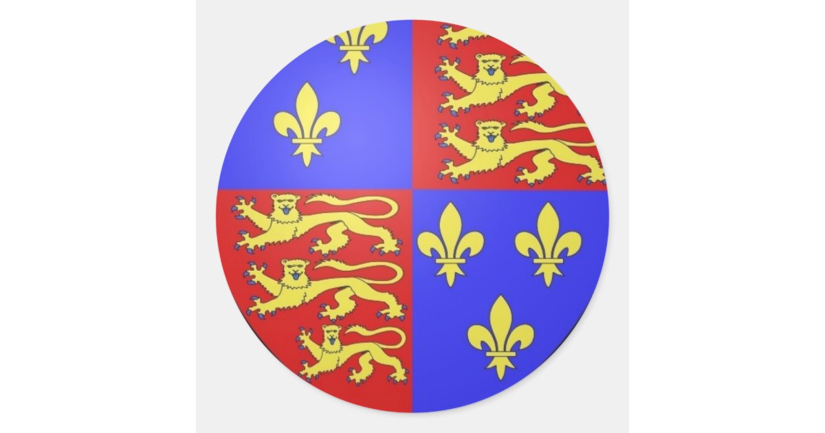 TUDOR COAT OF ARMS KING HENRY VIII. CLASSIC ROUND STICKER | Zazzle