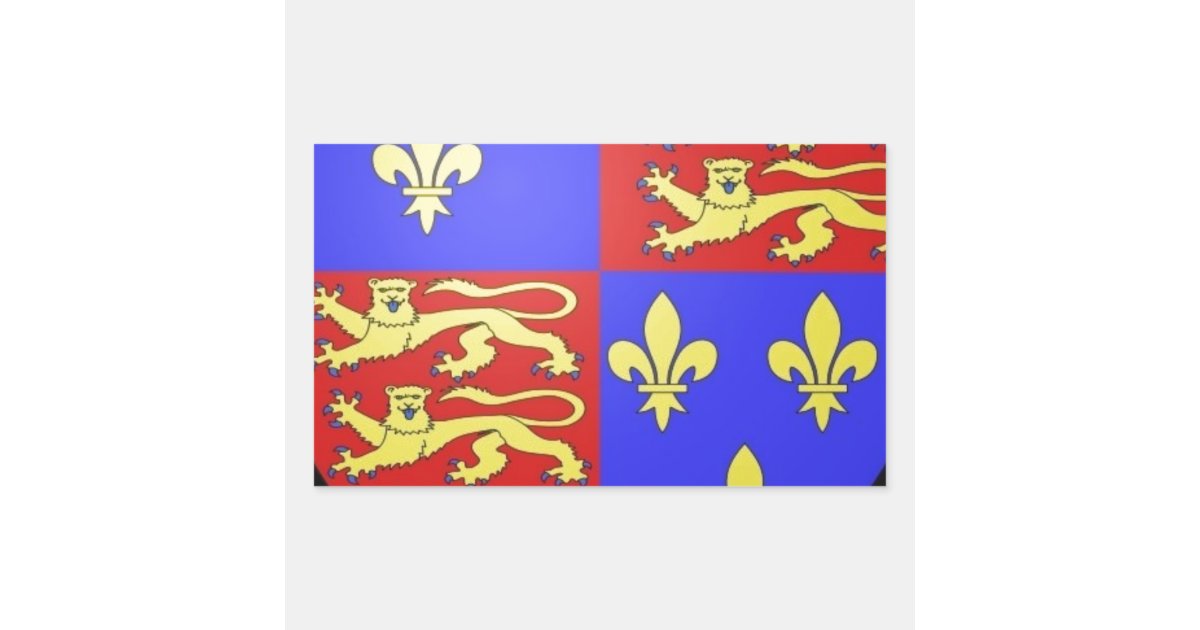TUDOR COAT OF ARMS KING HENRY VIII. RECTANGULAR STICKER | Zazzle