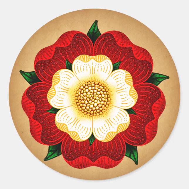 Tudor Rose Classic Round Sticker | Zazzle