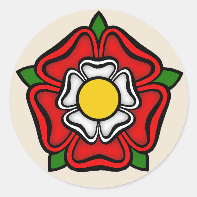 Tudor Rose of England, Emblem of Royalty Classic Round Sticker | Zazzle