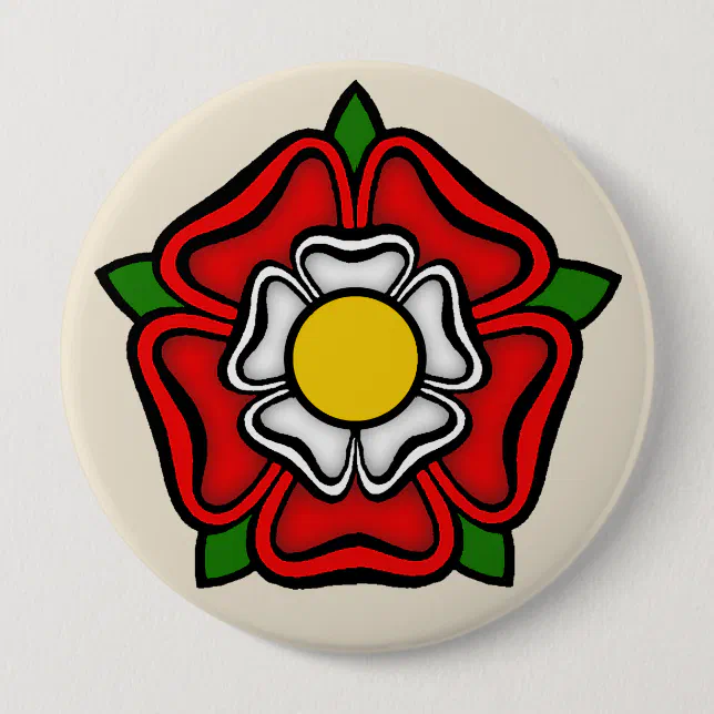 Tudor Rose of England, Emblem of Royalty Pinback Button | Zazzle