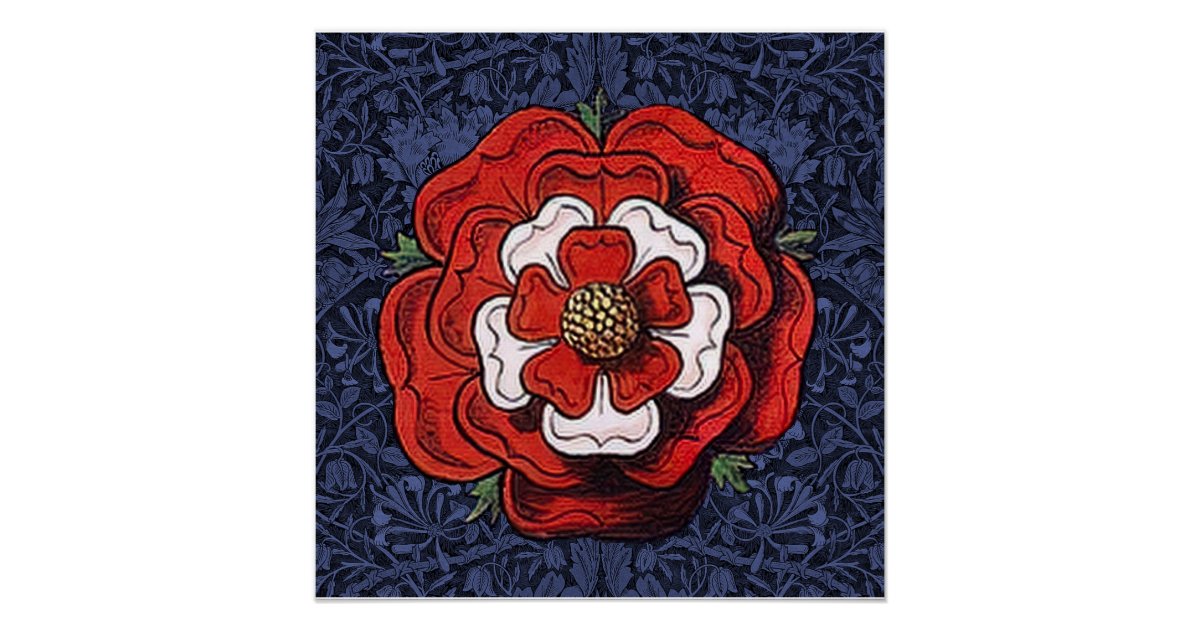 Tudor Rose Red and White Poster | Zazzle