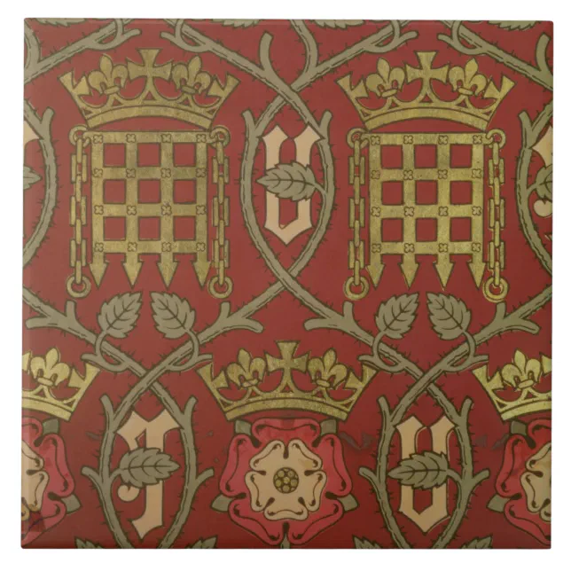 'Tudor Rose', reproduction wallpaper designed by S Tile | Zazzle