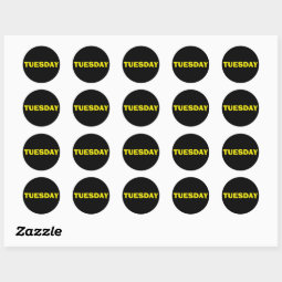Tuesday Yellow Ad Lib Black Sticker by Janz | Zazzle