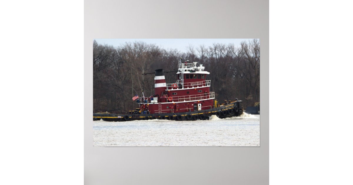 Tugboat on the Delaware River Poster | Zazzle