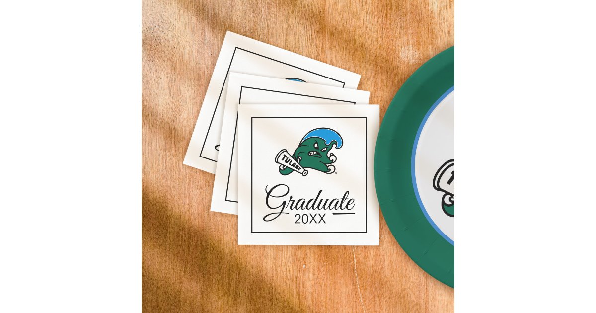 Tulane University Wave | Graduation Napkins | Zazzle