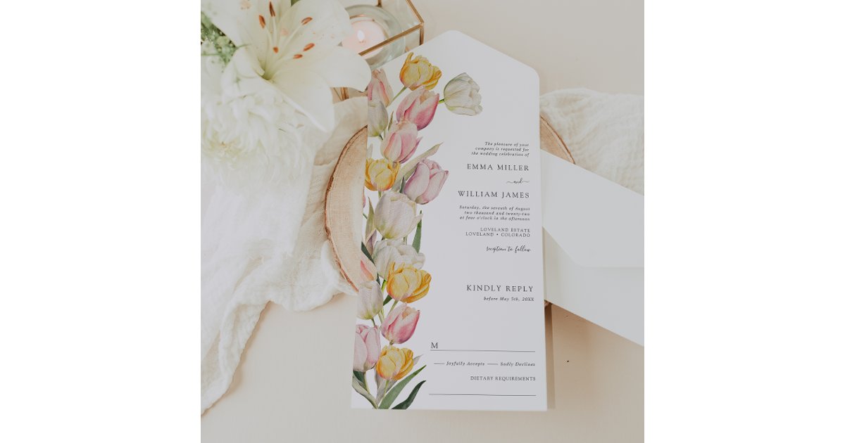 Tulip All in One Wedding Invite | Zazzle