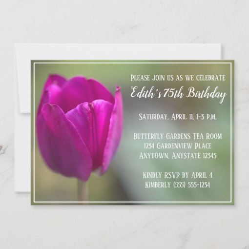 Tulip Birthday Party Invitation | Zazzle