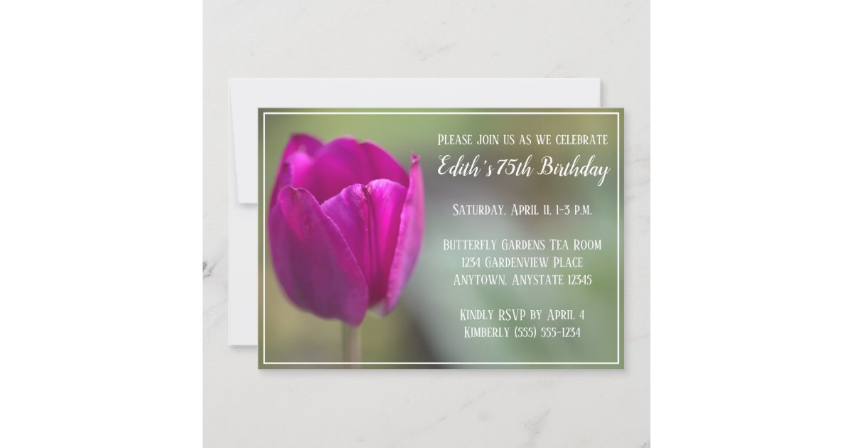 Tulip Birthday Party Invitation | Zazzle