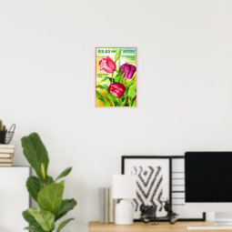 Tulip Bulbs Catalog Illustration Poster | Zazzle