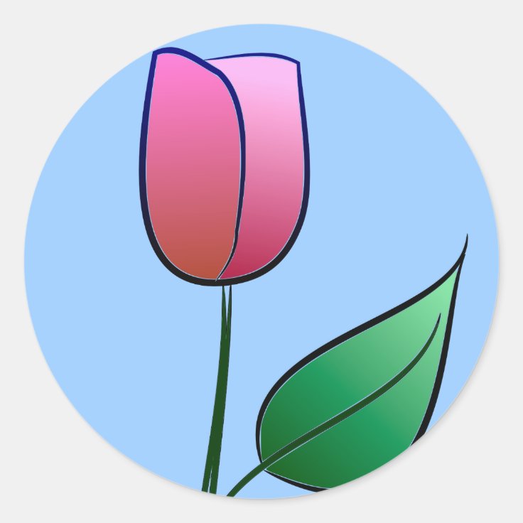 TULIP CLASSIC ROUND STICKER | Zazzle