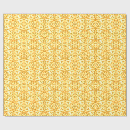 Tulip flower damask spring yellow wrapping paper | Zazzle