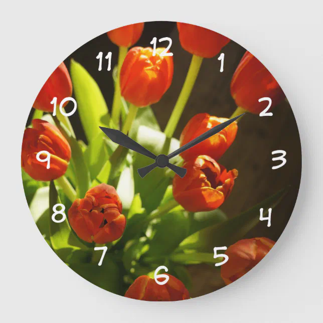 Tulips Floral Wall Clock | Zazzle