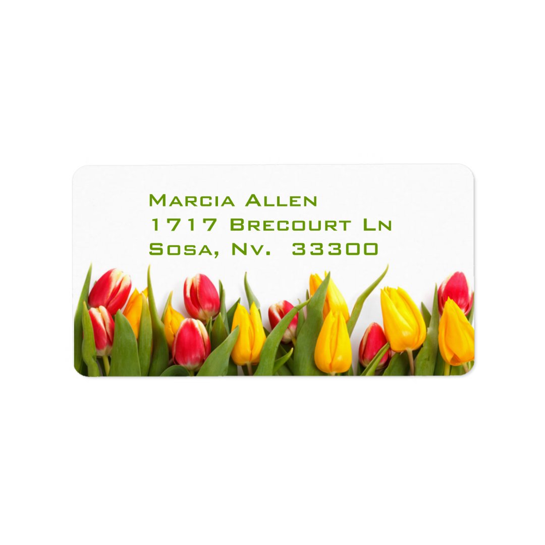 Tulips Label | Zazzle
