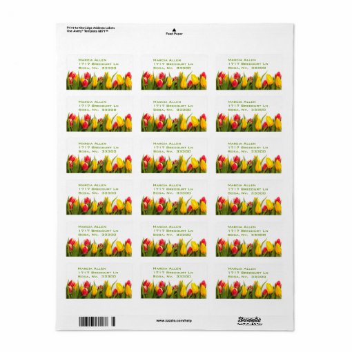Tulips Label | Zazzle